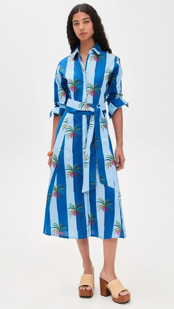 GUADALUPE DESIGN Luciana Palm Maxi Dress