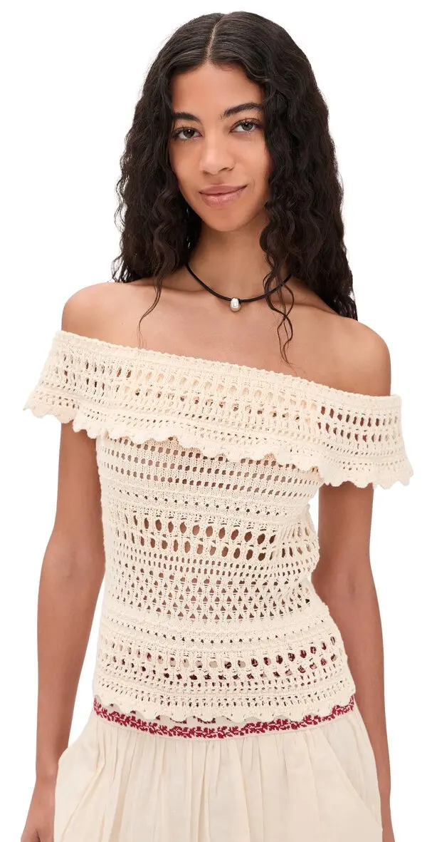 Isabel Marant Étoile Off-shoulder Crochet Top