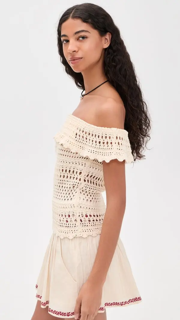 Isabel Marant Étoile Off-shoulder Crochet Top