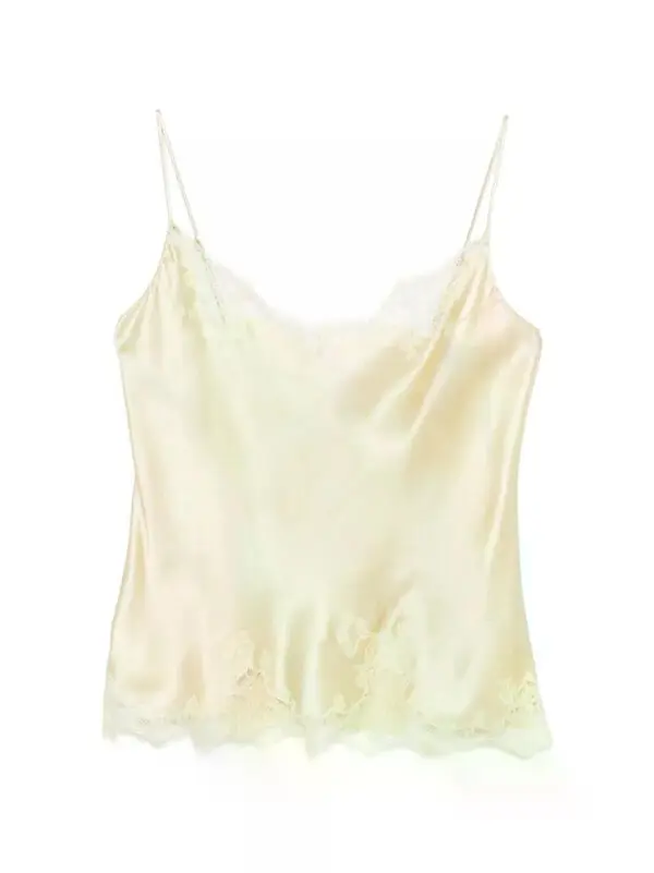 Carine Gilson Lace-detail Silk Camisole - Neutrals