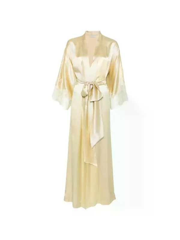 Carine Gilson Lace-detail Robe - Yellow