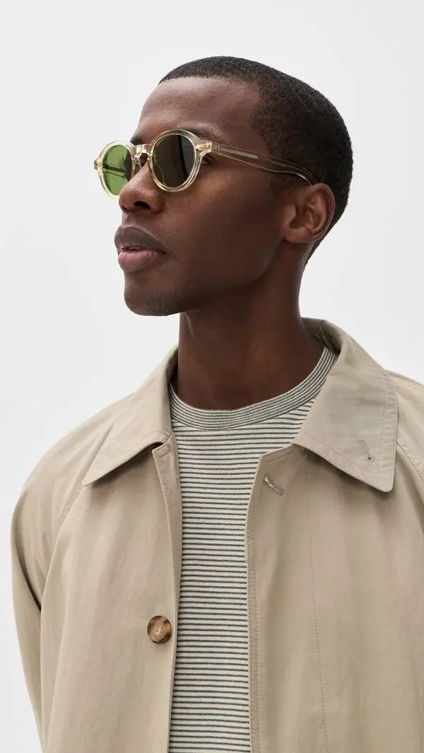 Garrett Leight Flipper Round Frame Sunglasses - Pg/sfpgn