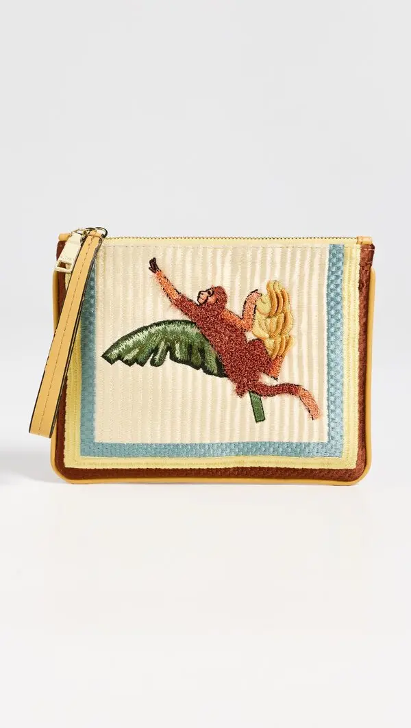 ALEMAIS Mokshini Monkey Embroidered Clutch