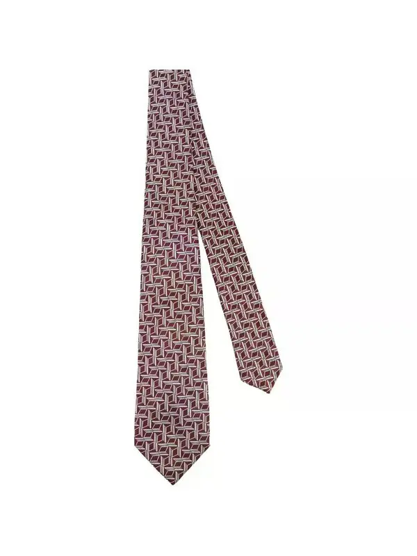 Kiton Geometric-pattern Neck Tie - Red