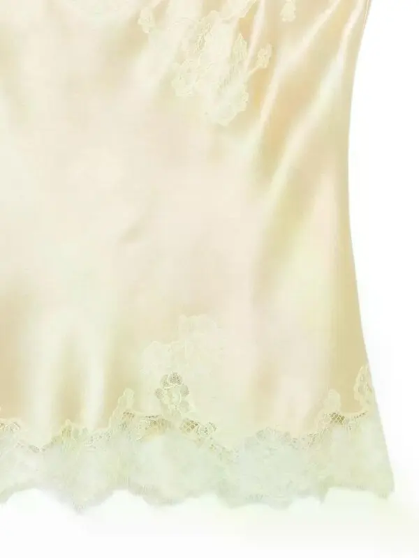 Carine Gilson Lace-detail Silk Camisole - Yellow