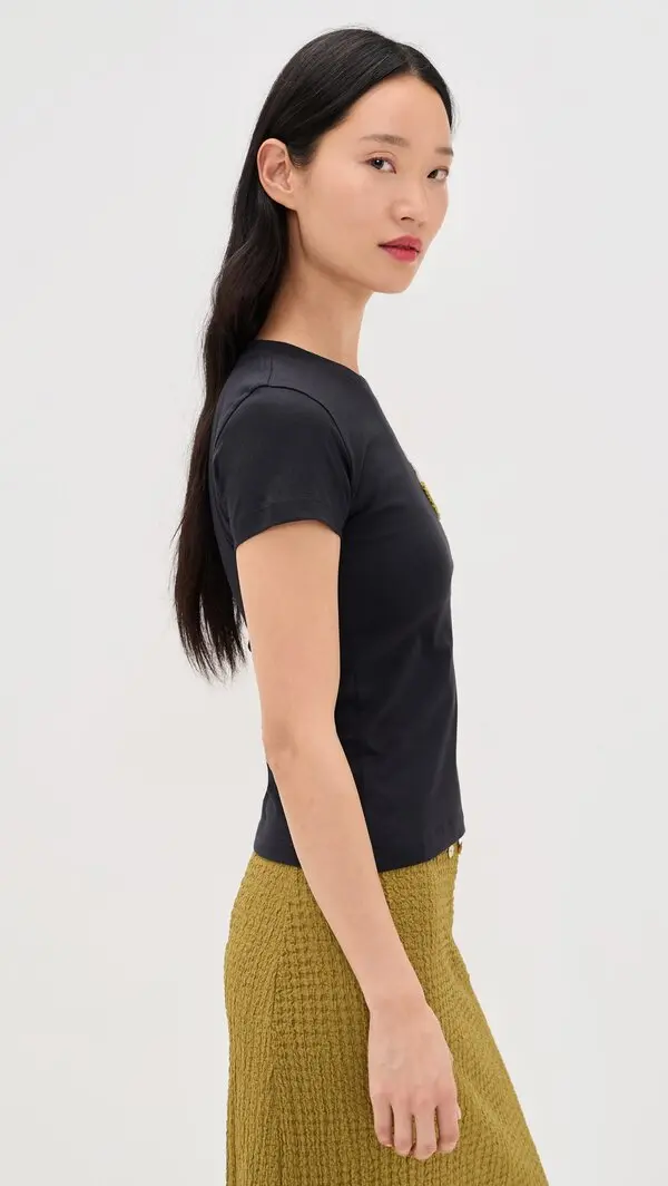 GANNI Crochet Patch Tee