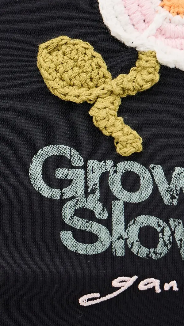 GANNI Crochet Patch Tee