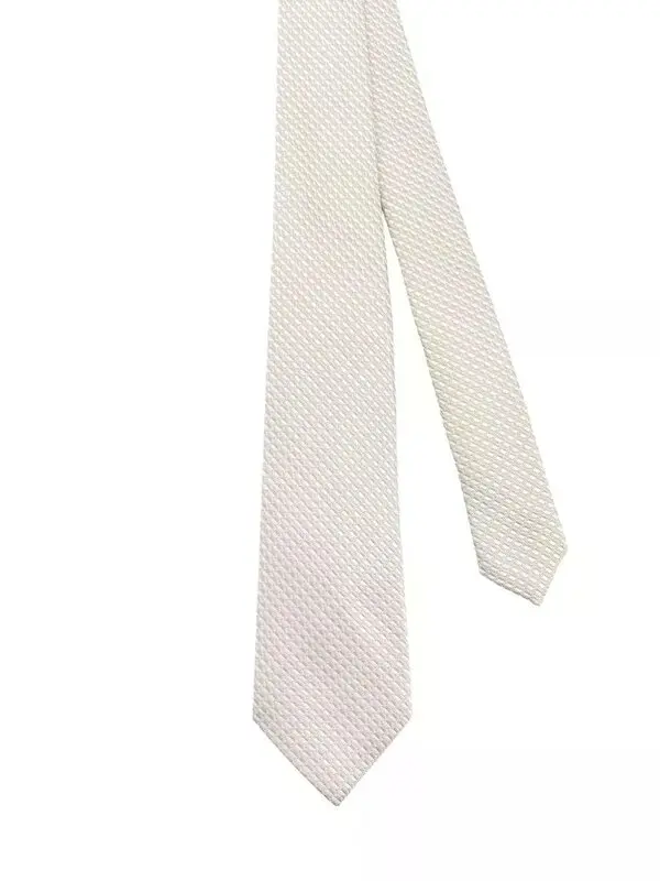 Kiton Textured Silk Neck Tie - Neutrals