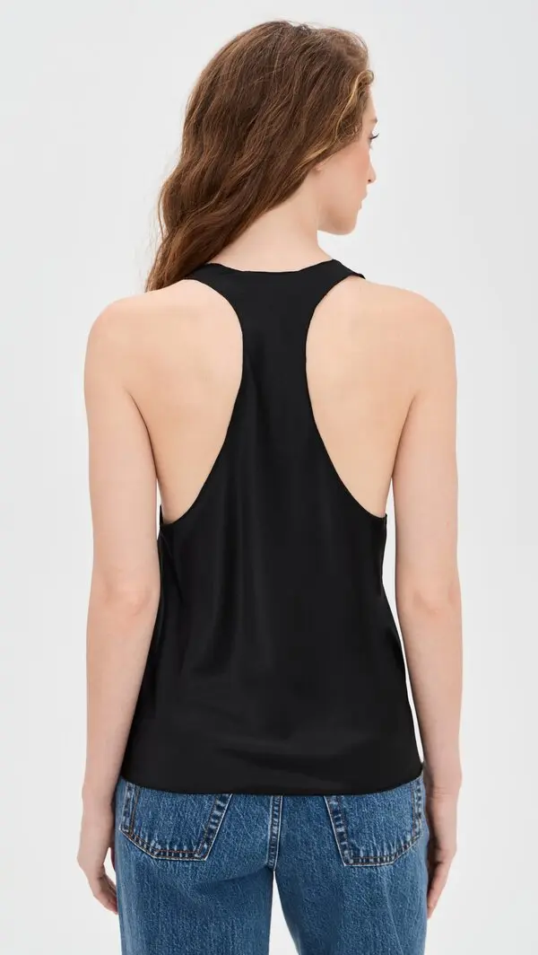 Eterne Hedi Top Silk Blend Scoop Neck Sleeveless - Black