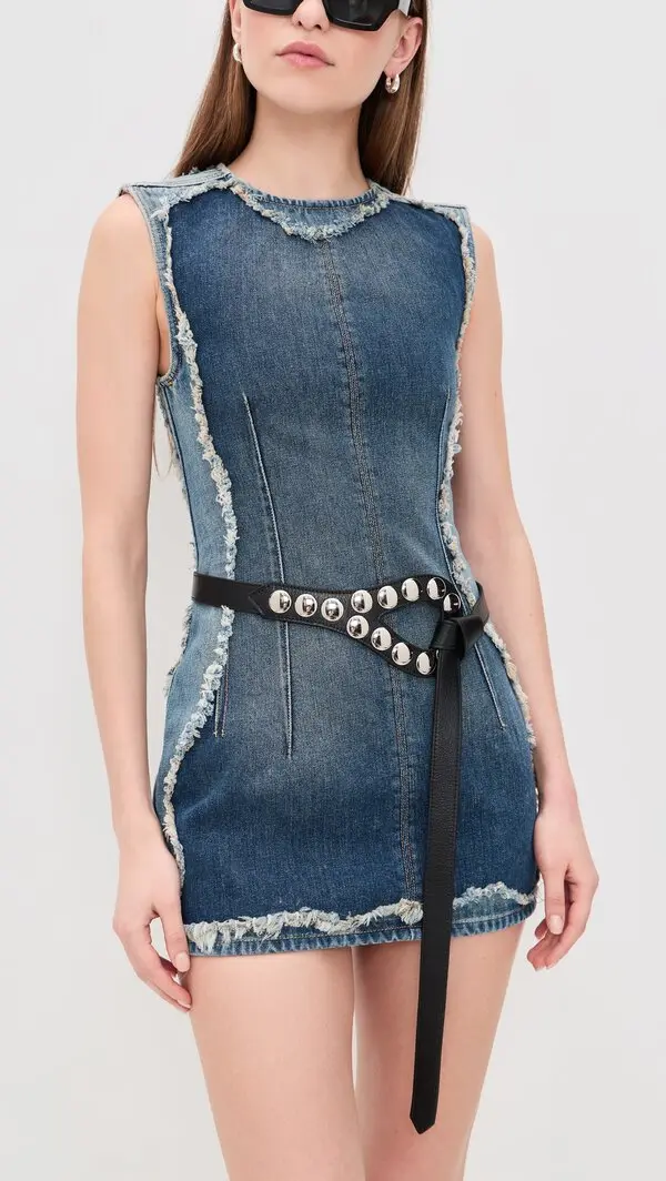 B-low The Belt Briella Leather Belt - Black Silver