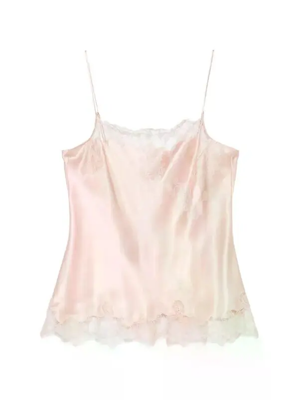 Carine Gilson Straight Neckline Lace Camisole - Pink
