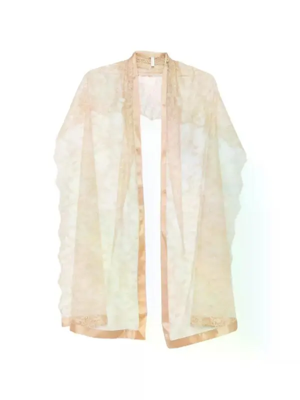 Carine Gilson Lace Silk Stole - Brown