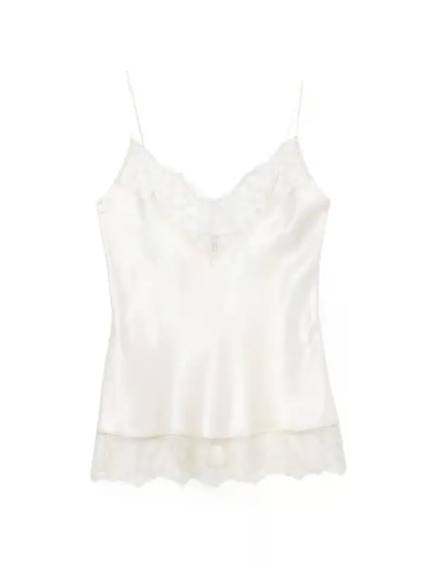 Carine Gilson Lace-trimmed Silk Camisole