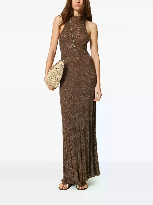 TWINSET Maxi Knitted Dress - Brown