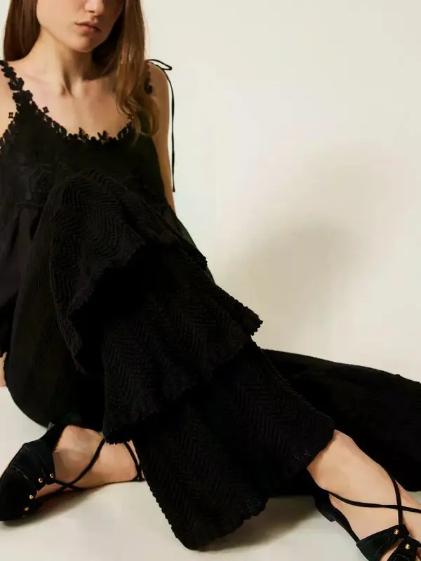 TWINSET Ruffled Knit Trousers