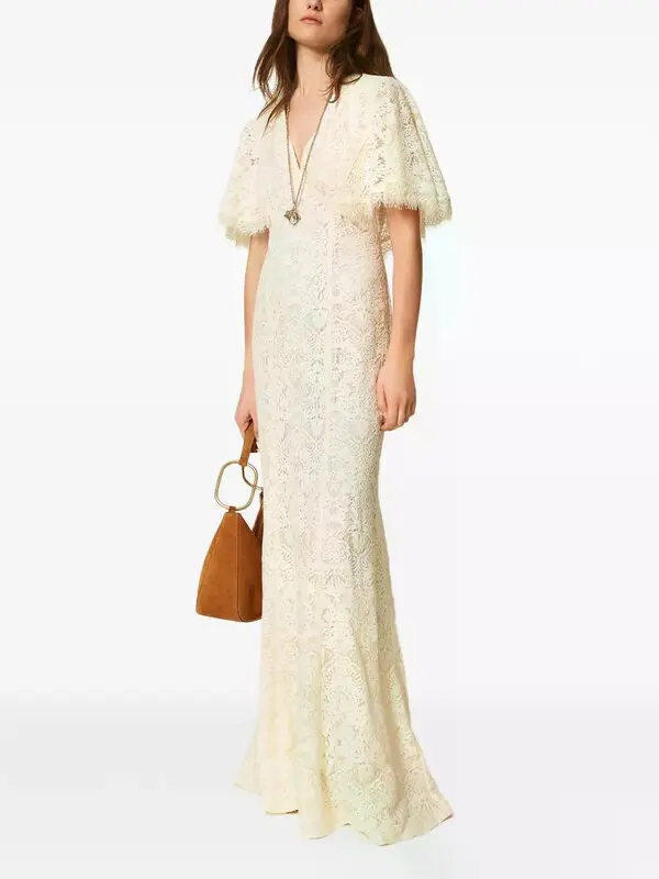 TWINSET Maxi Lace Dress - Neutrals