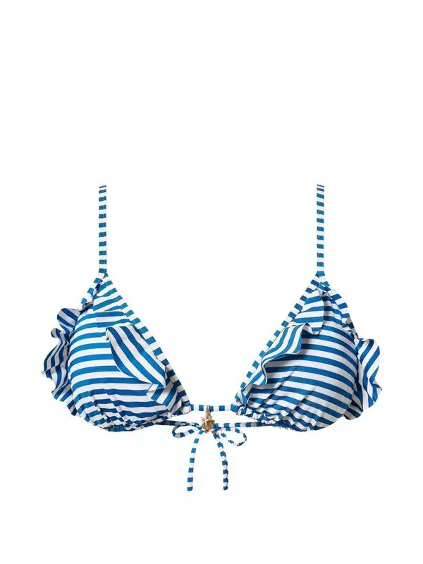 TWINSET Striped Bikini Top - Blue
