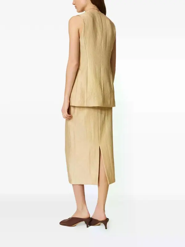 TWINSET Slit Midi Skirt - Neutrals