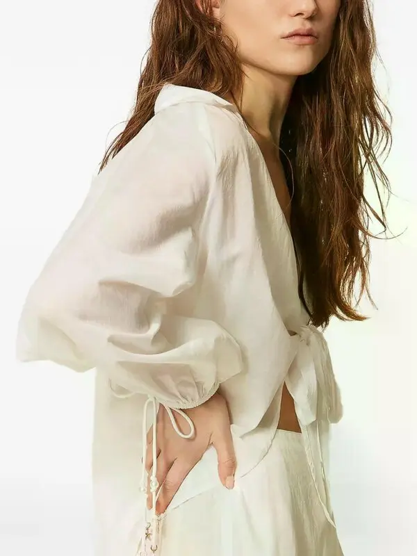 TWINSET Muslin Shirt With Bow Detail - White