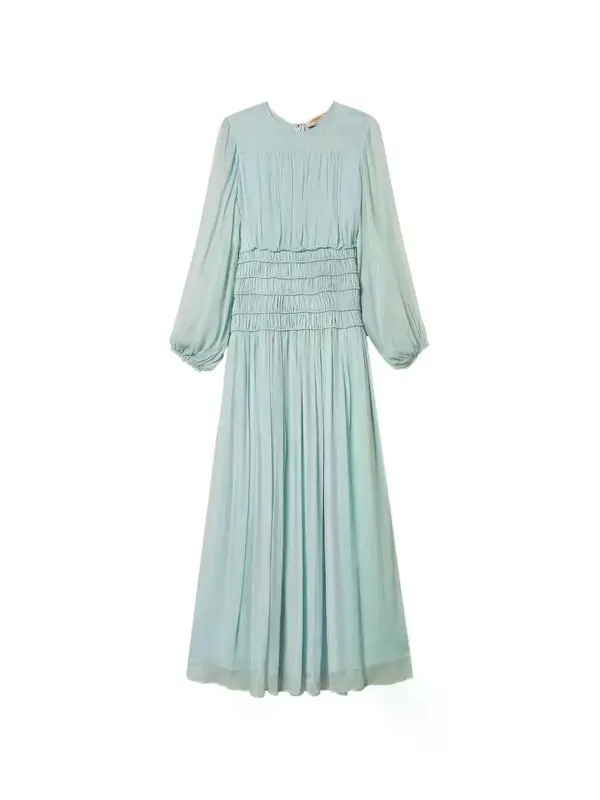 TWINSET Long Crépon Dress With Raised Motif