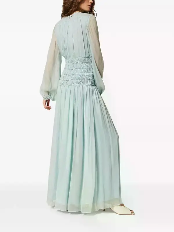 TWINSET Long Crépon Dress With Raised Motif