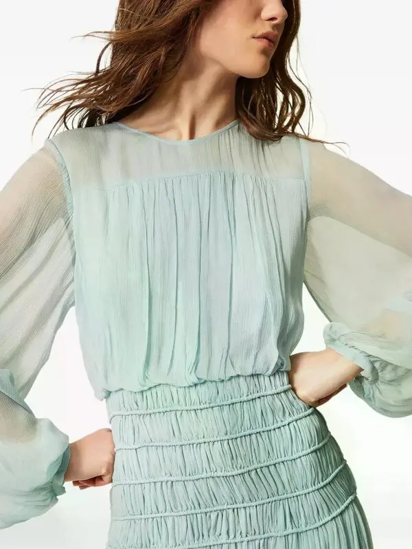 TWINSET Long Crépon Dress With Raised Motif