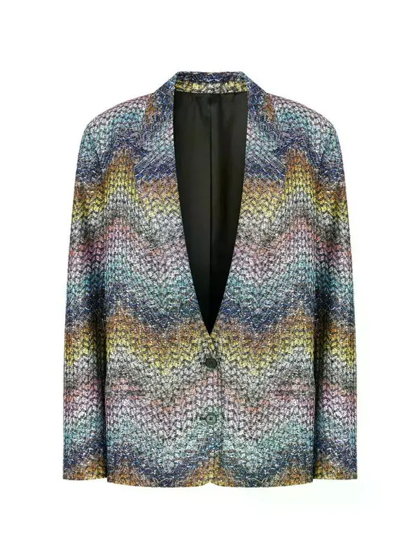 Missoni Zigzag-pattern Single-breasted Blazer - Blue