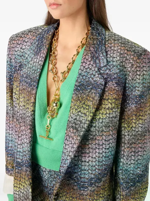 Missoni Zigzag-pattern Single-breasted Blazer - Blue