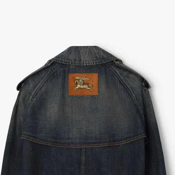 Burberry Cropped Denim Mayfair Trench Jacket