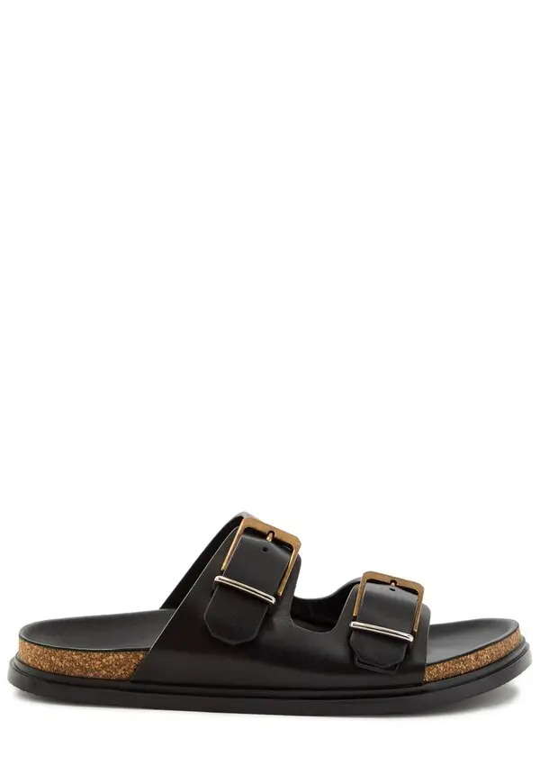 THE ROW Buckle Leather Slides