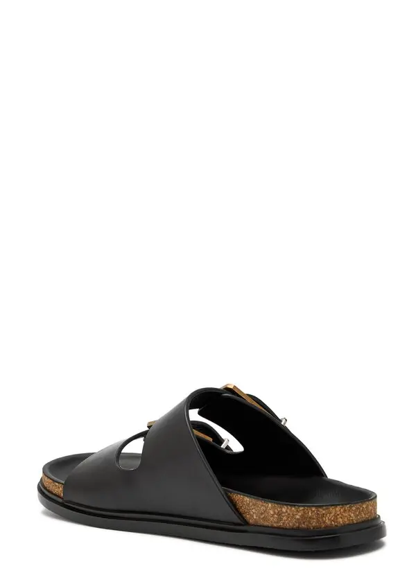THE ROW Buckle Leather Slides