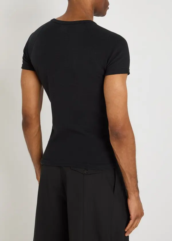 STRETCH FRAISE Ribbed Stretch-cotton T-shirt