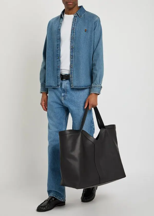 Saint Laurent Y Maxi Leather Tote Bag
