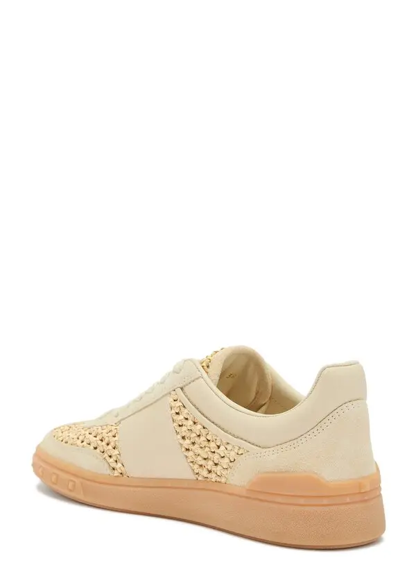 Valentino Garavani Panelled Raffia Sneakers - Beige