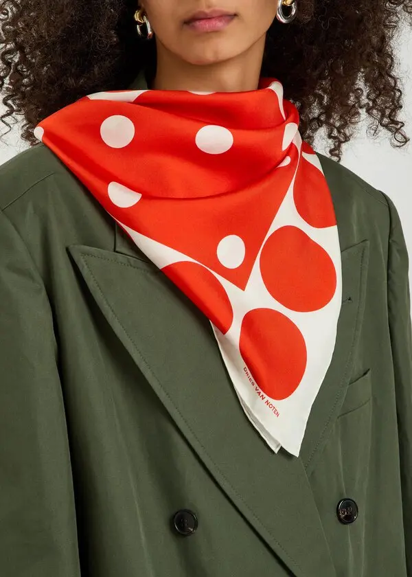 Dries Van Noten Patterned Silk Scarf - Multicoloured 1