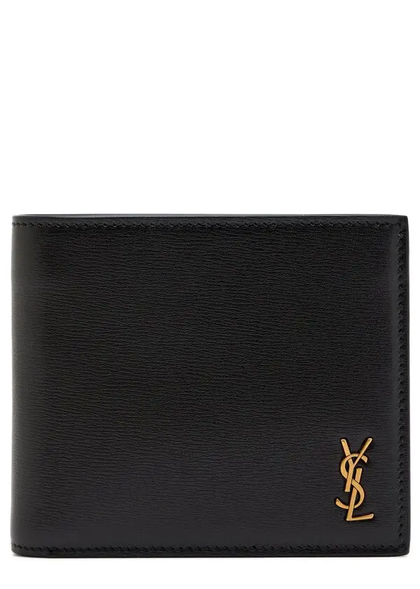 Saint Laurent Logo Leather Wallet - Black