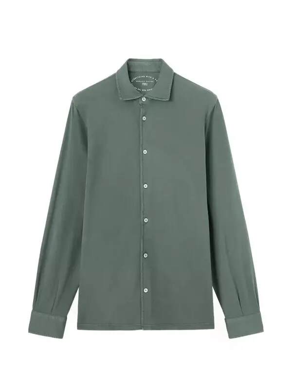 Fedeli Long-sleeve Knitted Shirt - Green
