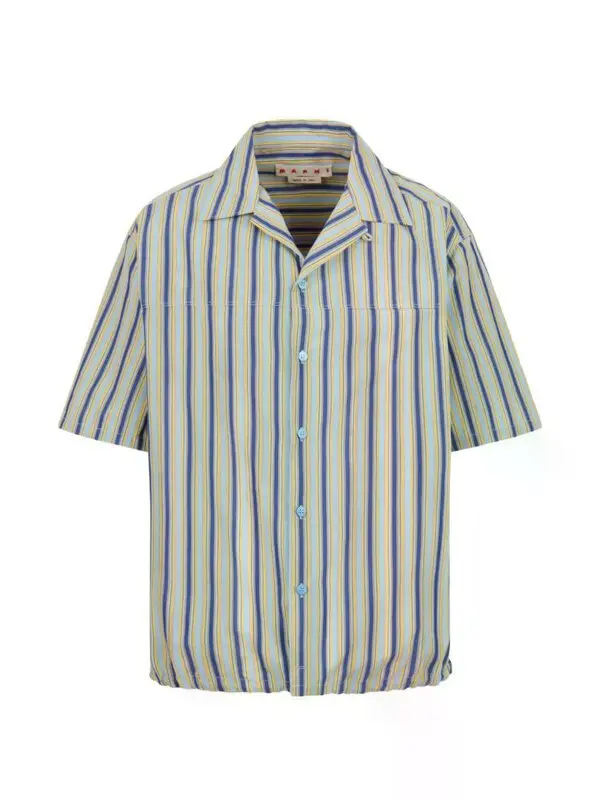 Marni Striped Drawstring Shirt - Blue