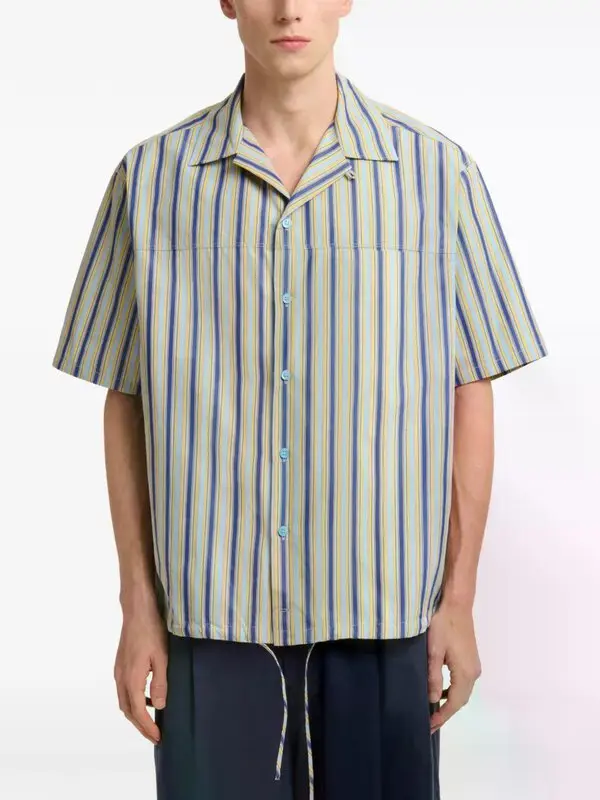 Marni Striped Drawstring Shirt - Blue