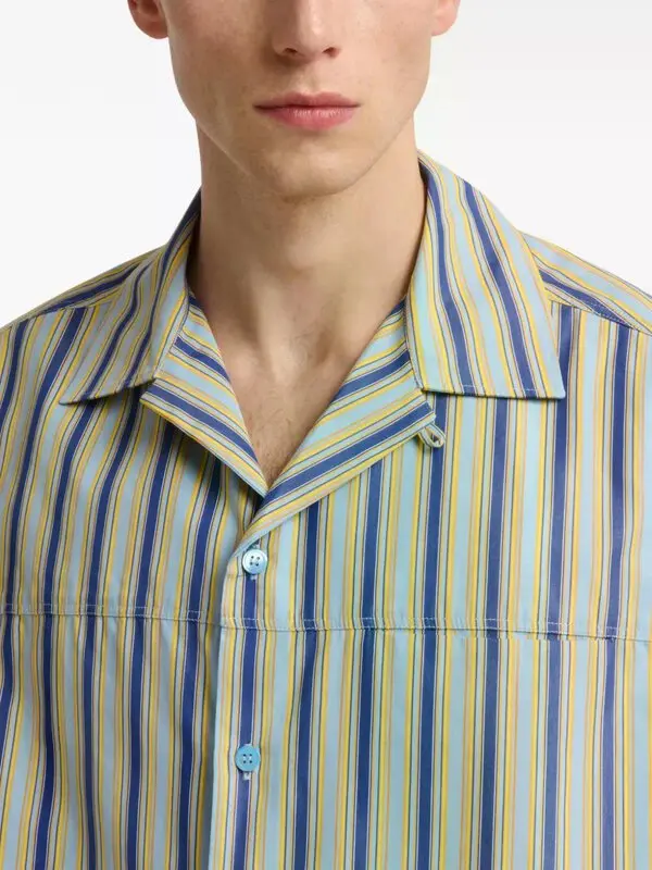 Marni Striped Drawstring Shirt - Blue