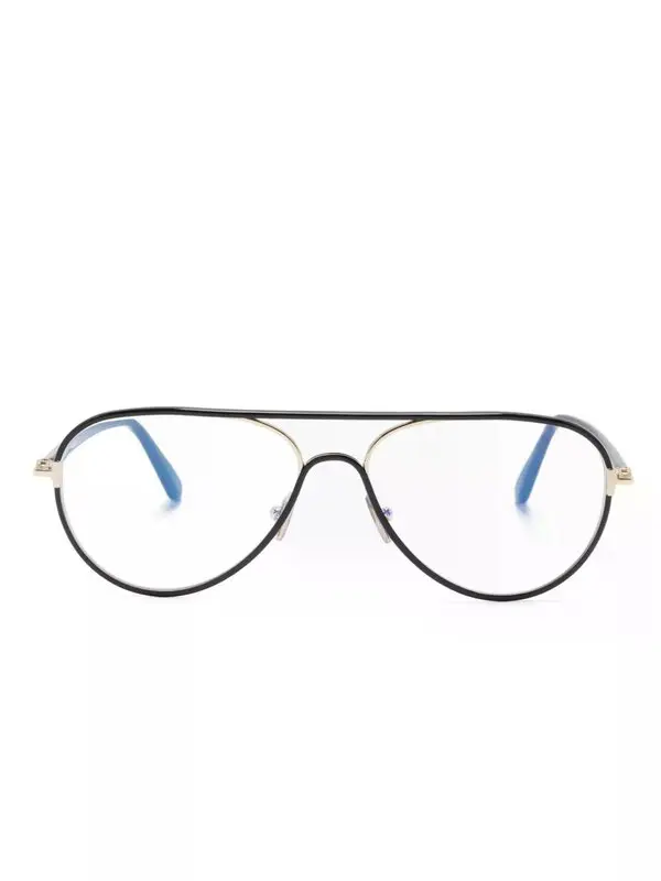 TOM FORD Logo-engraved Pilot-frame Glasses - Black