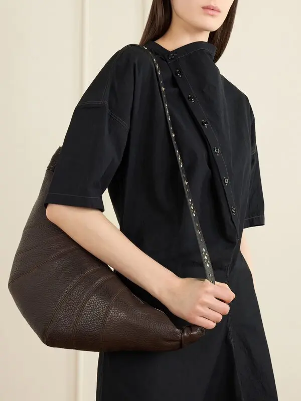 LEMAIRE Croissant Medium Studded Textured-leather Shoulder Bag