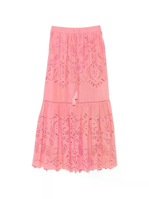 ERMANNO FIRENZE Embroidery Midi Skirt - Pink
