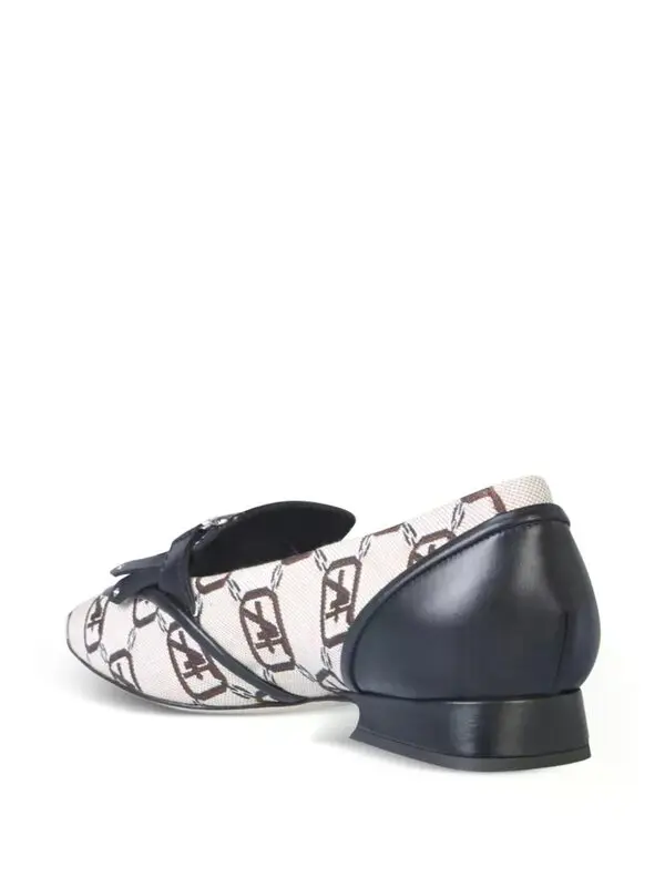 Alberta Ferretti Logo-pattern Round-toe Pumps