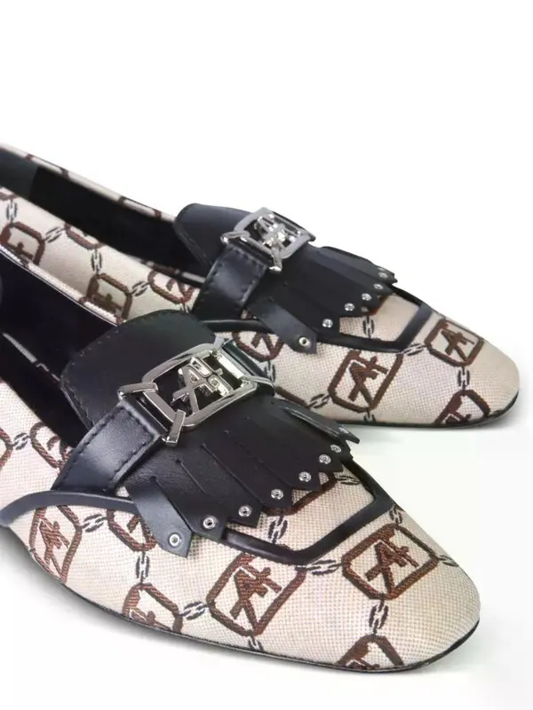 Alberta Ferretti Logo-pattern Round-toe Pumps
