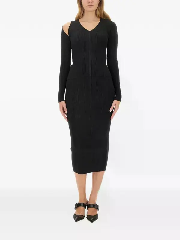Alexander McQueen Knitted Pencil Midi Skirt