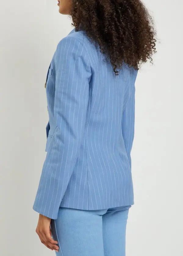 Veronica Beard Miller Dickey Pinstriped Crepe Blazer