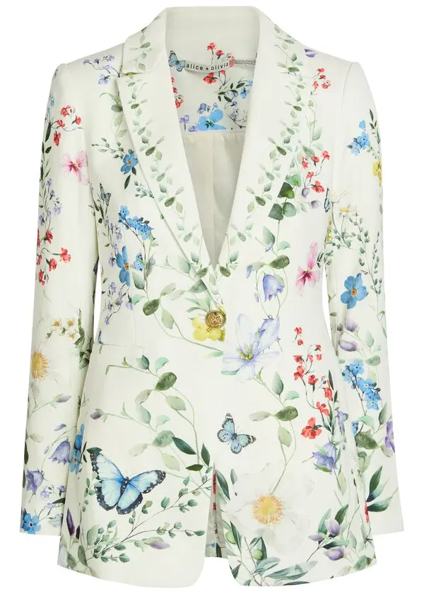 Alice + Olivia Breann Floral Print Blazer - Multicoloured
