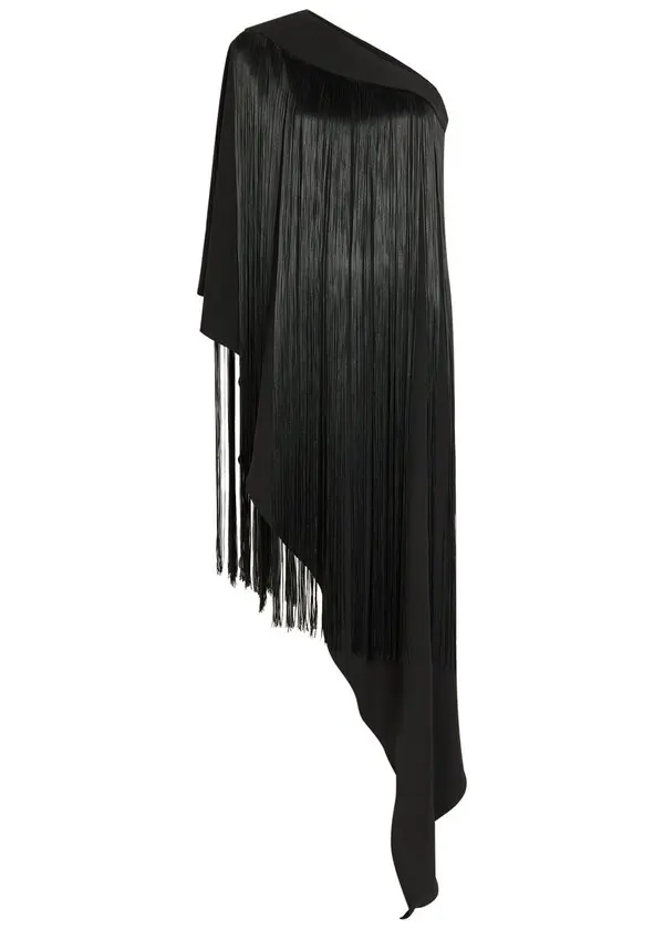THE NEW ARRIVALS ILKYAZ OZEL Angelica Fringed Woven Maxi Dress - Black