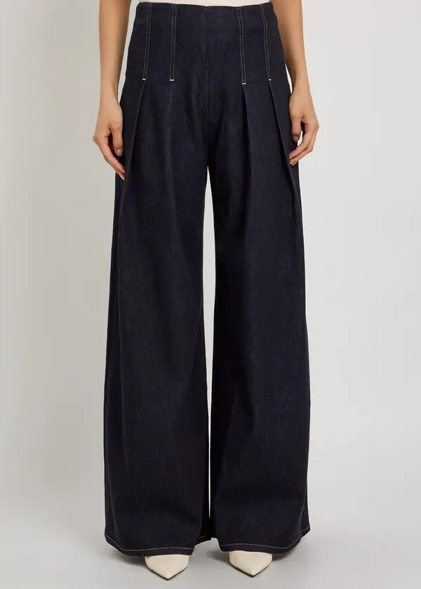 Alice + Olivia Pleated Wide-leg Trousers
